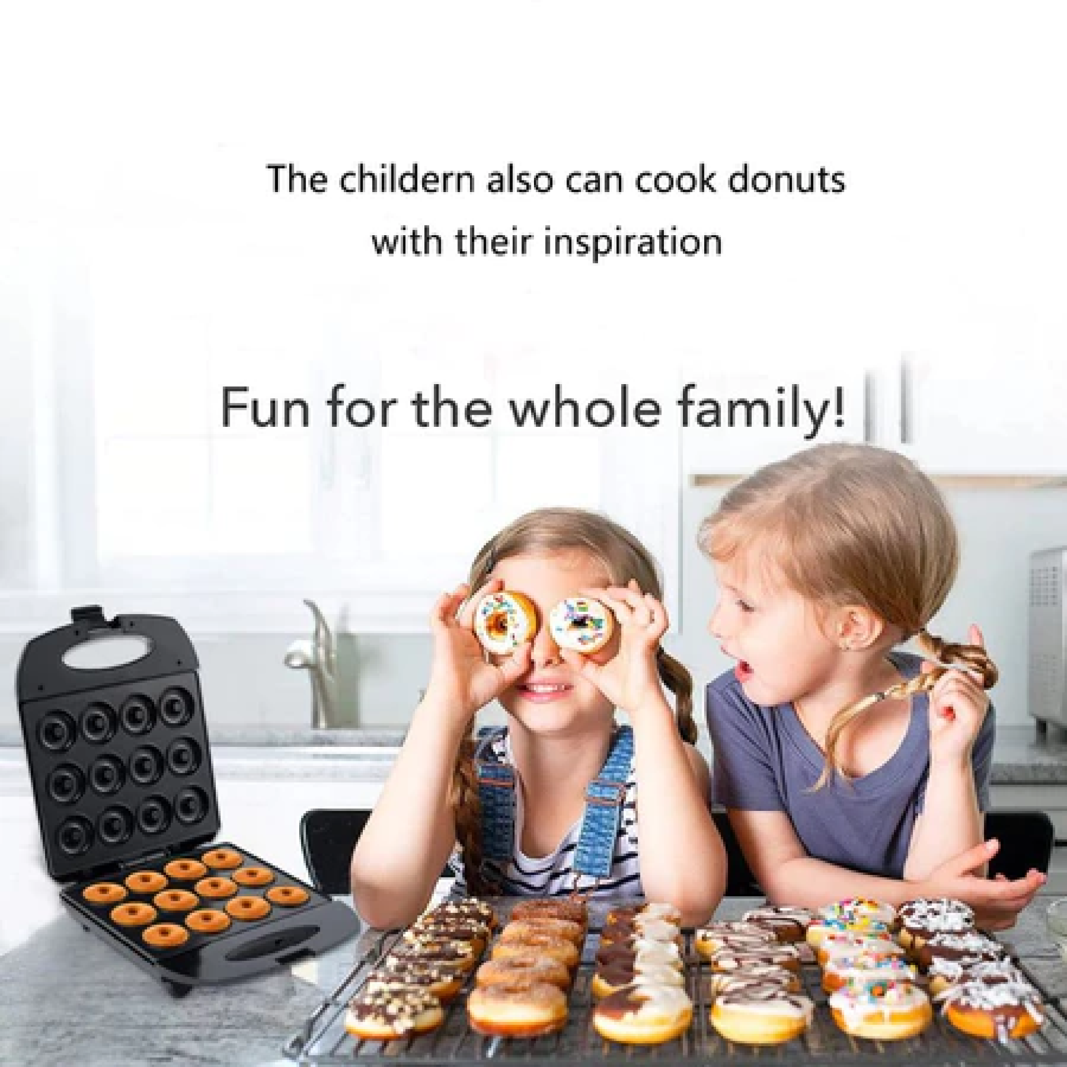 Mini Donut Maker Machine 12 Holes Electric Donut Maker Breakfast Cake ...