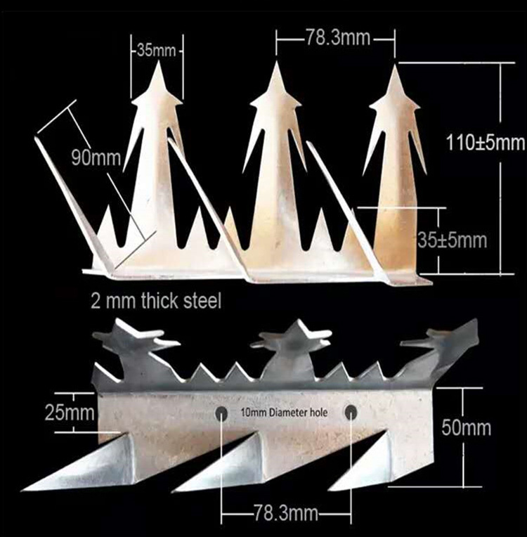 Anti climb Sharp Wall Spike on top of Wall and Fence | Security Spikes ...