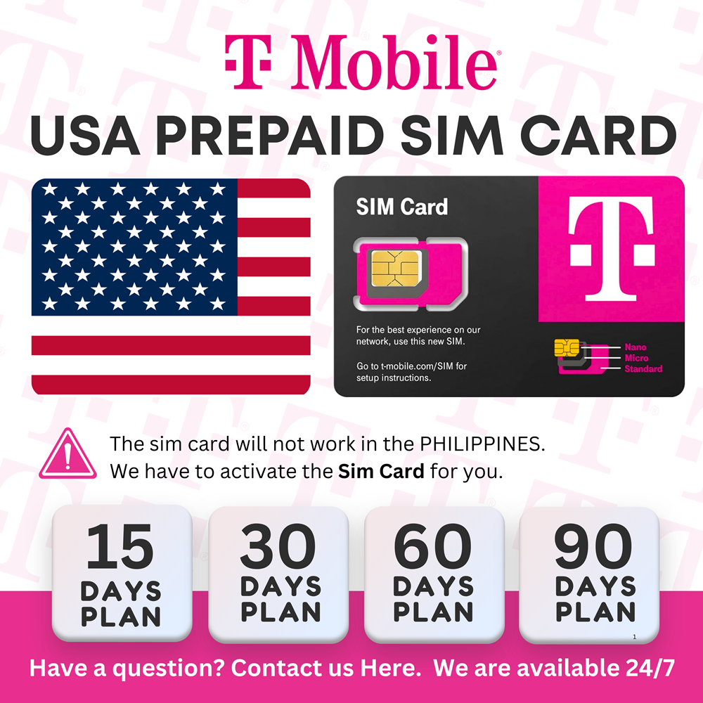 T-Mobile USA UNLIMITED DATA Prepaid Sim Card with Unli Call & Text for ...