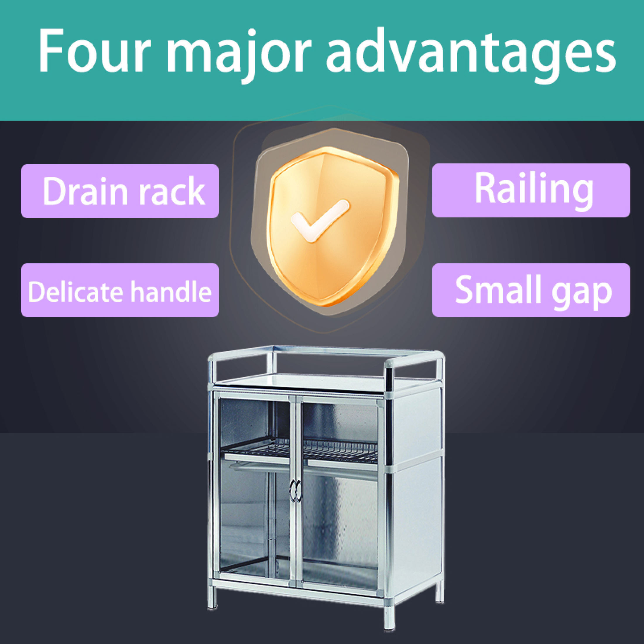 2/3 Layer Multifunctional Kitchen Aluminum Alloy Cabinet – Economical ...
