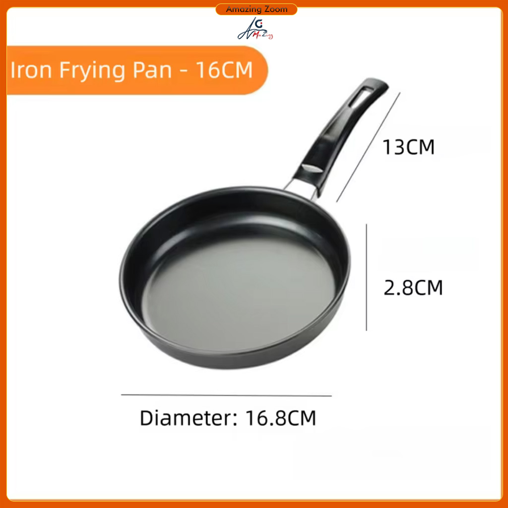 Non-Stick Frying Pan with Ergonomic Handle Omelette Pan Iron Fast heat ...