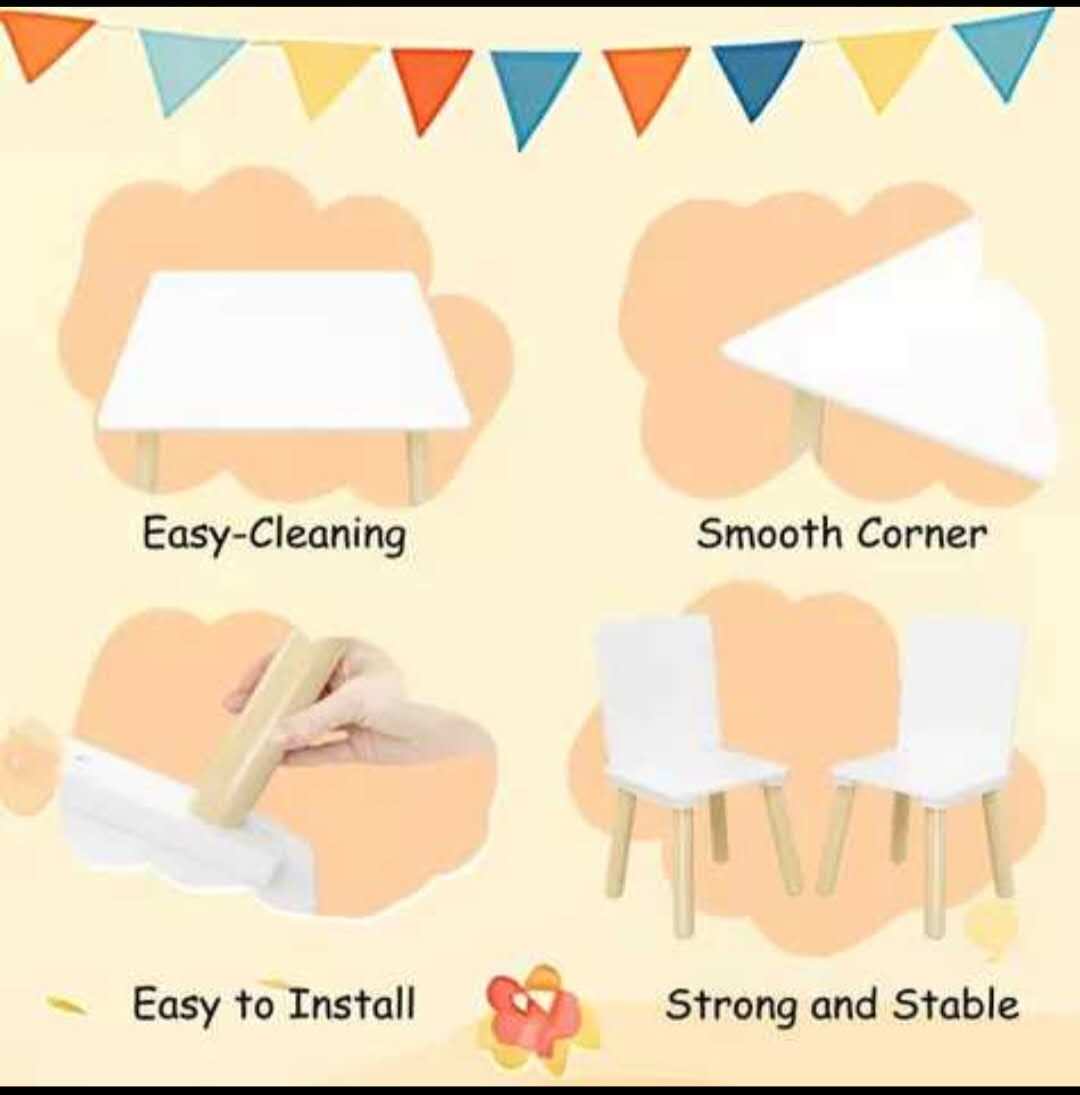 Happy Kiddos TF-6163 Kids Study Table and Chairs Set Montessori Design ...