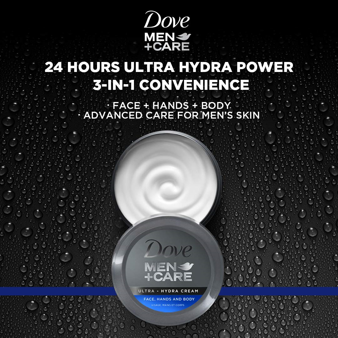 Dove Men + Care Ultra Hydra Cream - Face, Hands & Body for All Skin ...