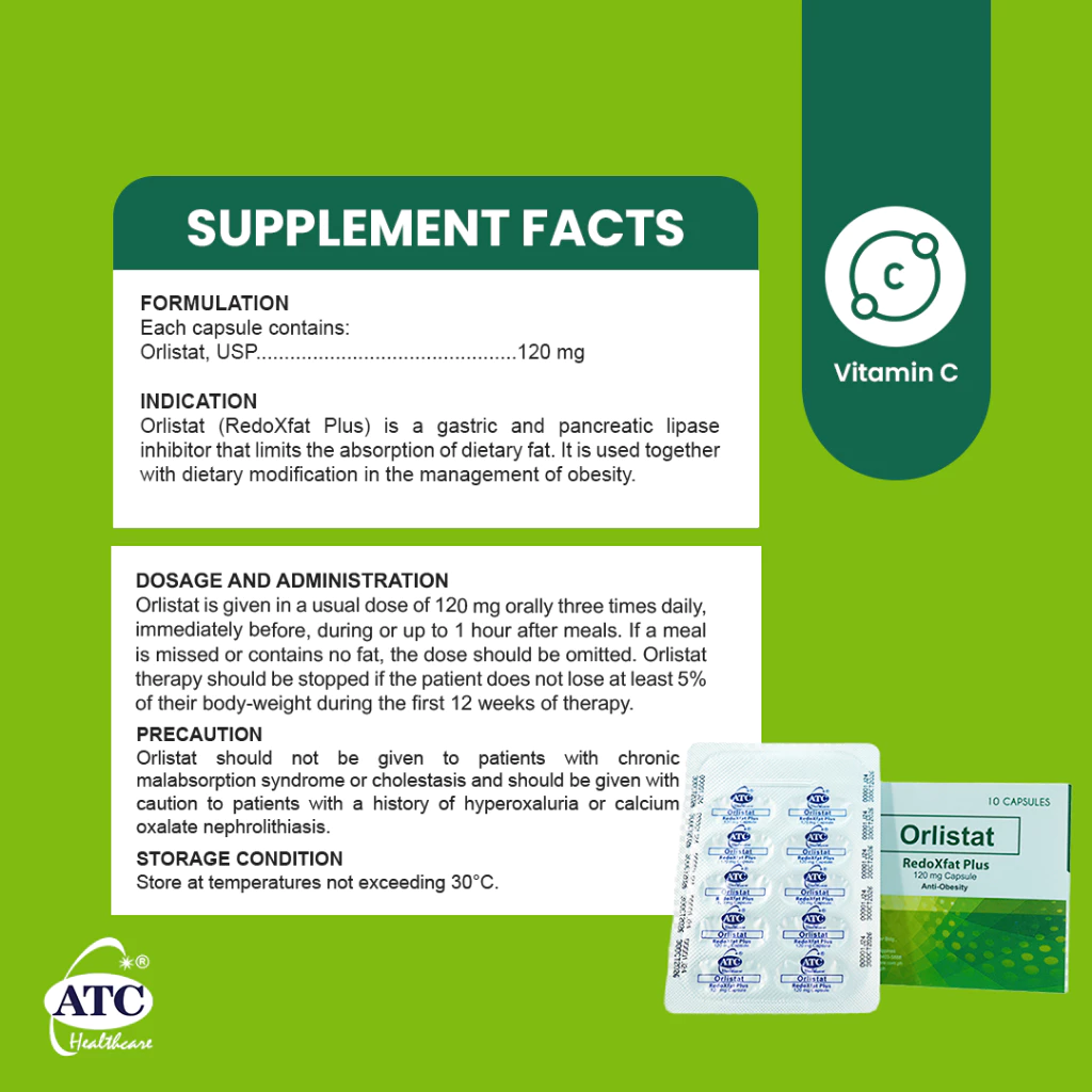 ATC REDOXFAT PLUS 120MG 10's Healthcare Weight loss Control Obesity ...