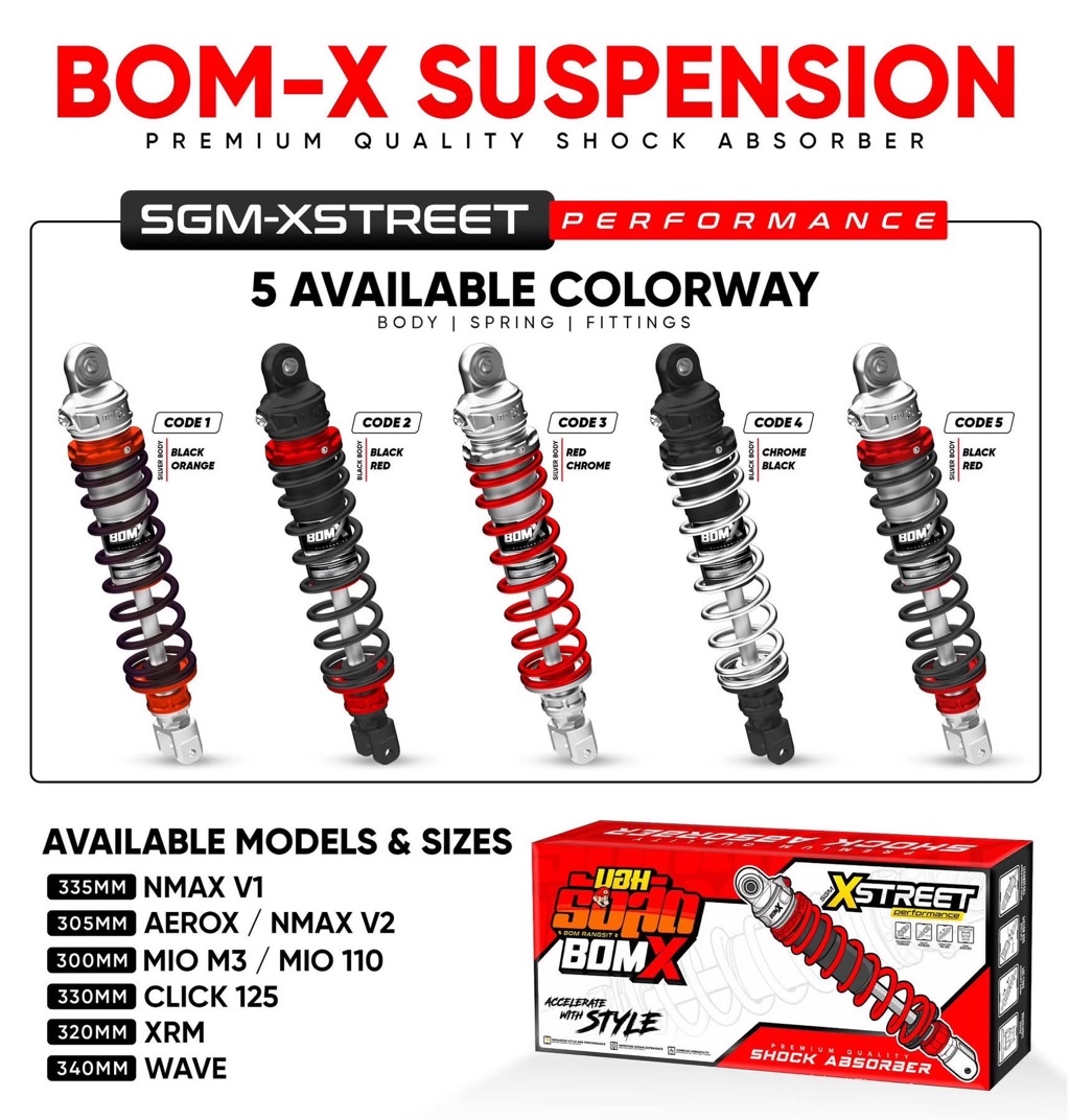 Bom-X Xstreet Suspension Aerox v1 v2 / Nmax v1 v2 / Click 125/150 / Mio ...