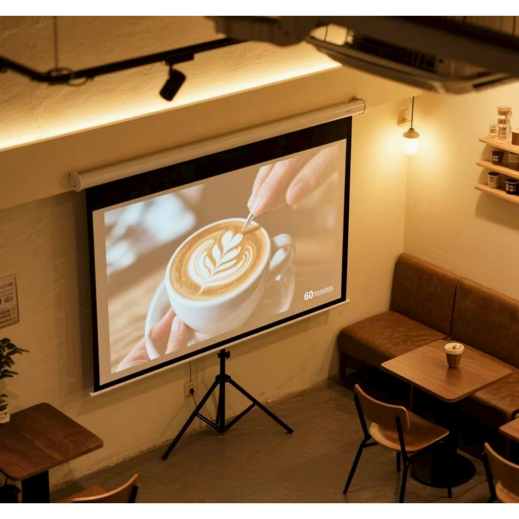 Folding Projector Screen With Stand 60/72/84/100 Inch HD Vivid Color ...