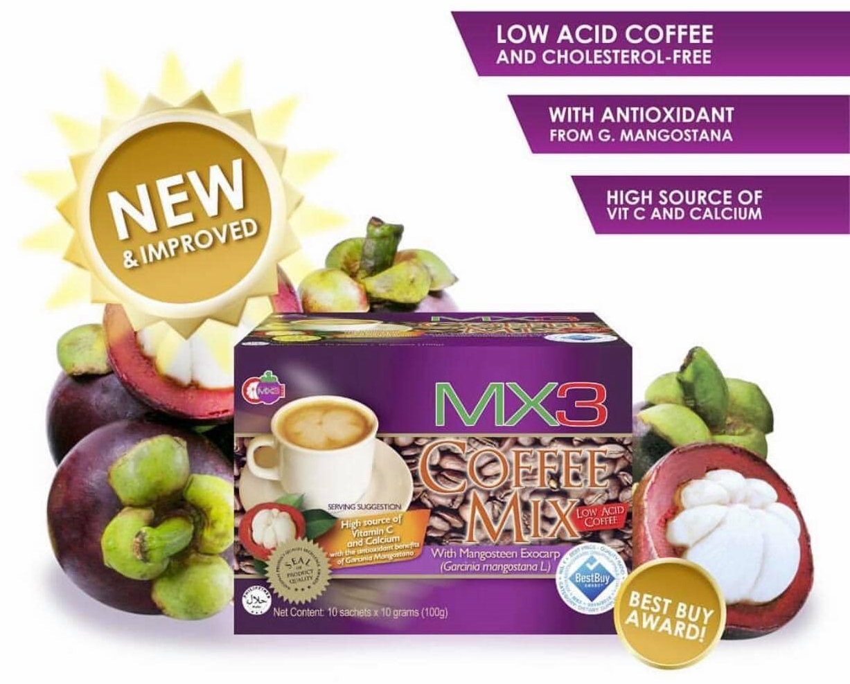 Mx3 Coffee Mix with Mangosteen Extract – Low Acid, Healthy Herbal Drink ...
