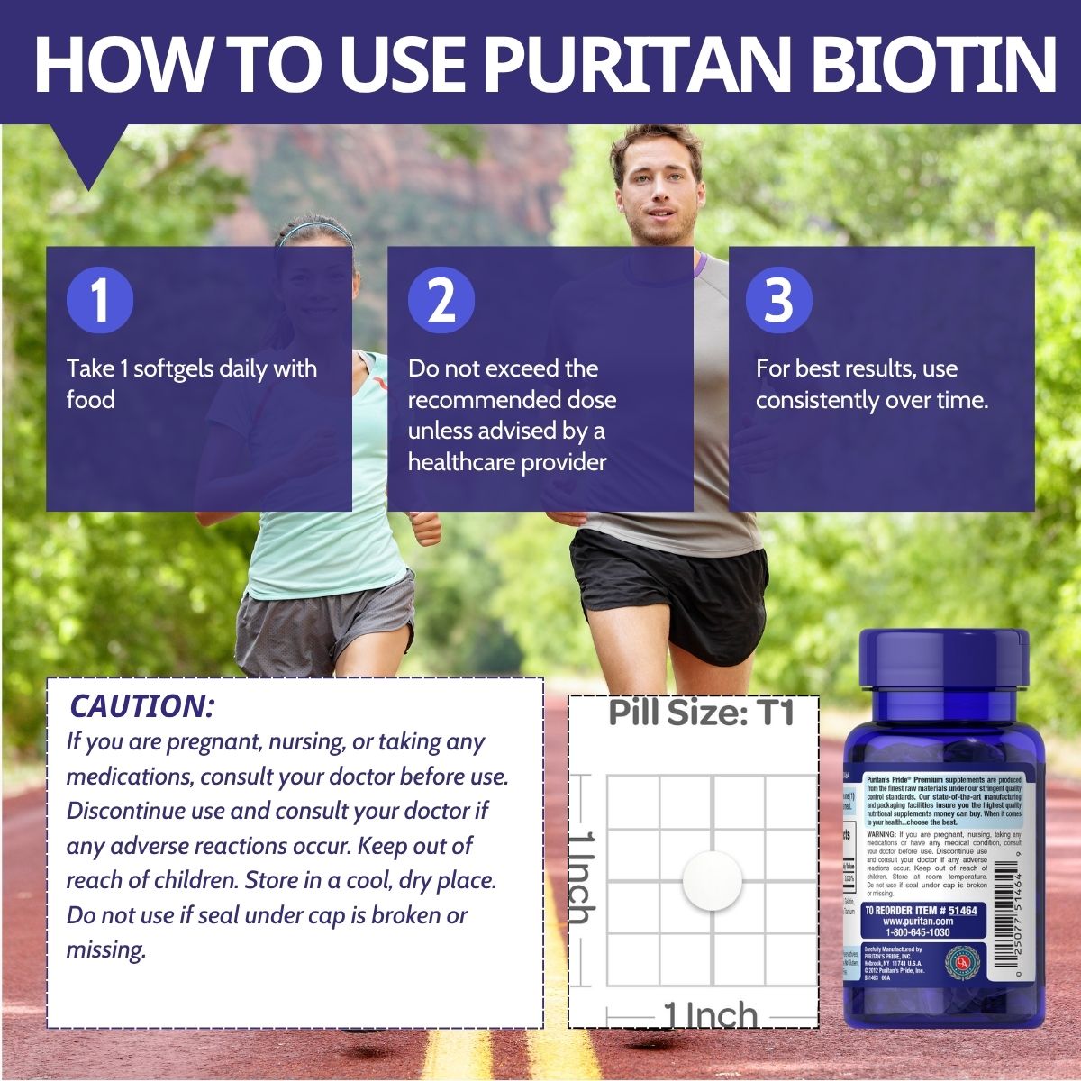 Biotin Supplement Puritan's Pride Biotin Hair Skin Nails Support ...