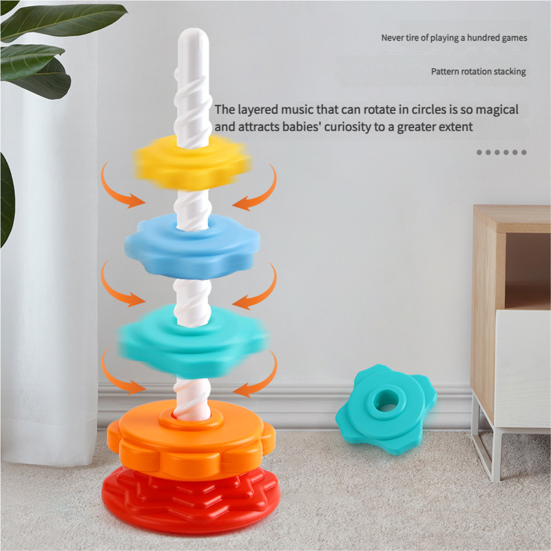 【COD】Baby Spinning Stacking Toys Toddler Spinner Ring Stacker Autism ...