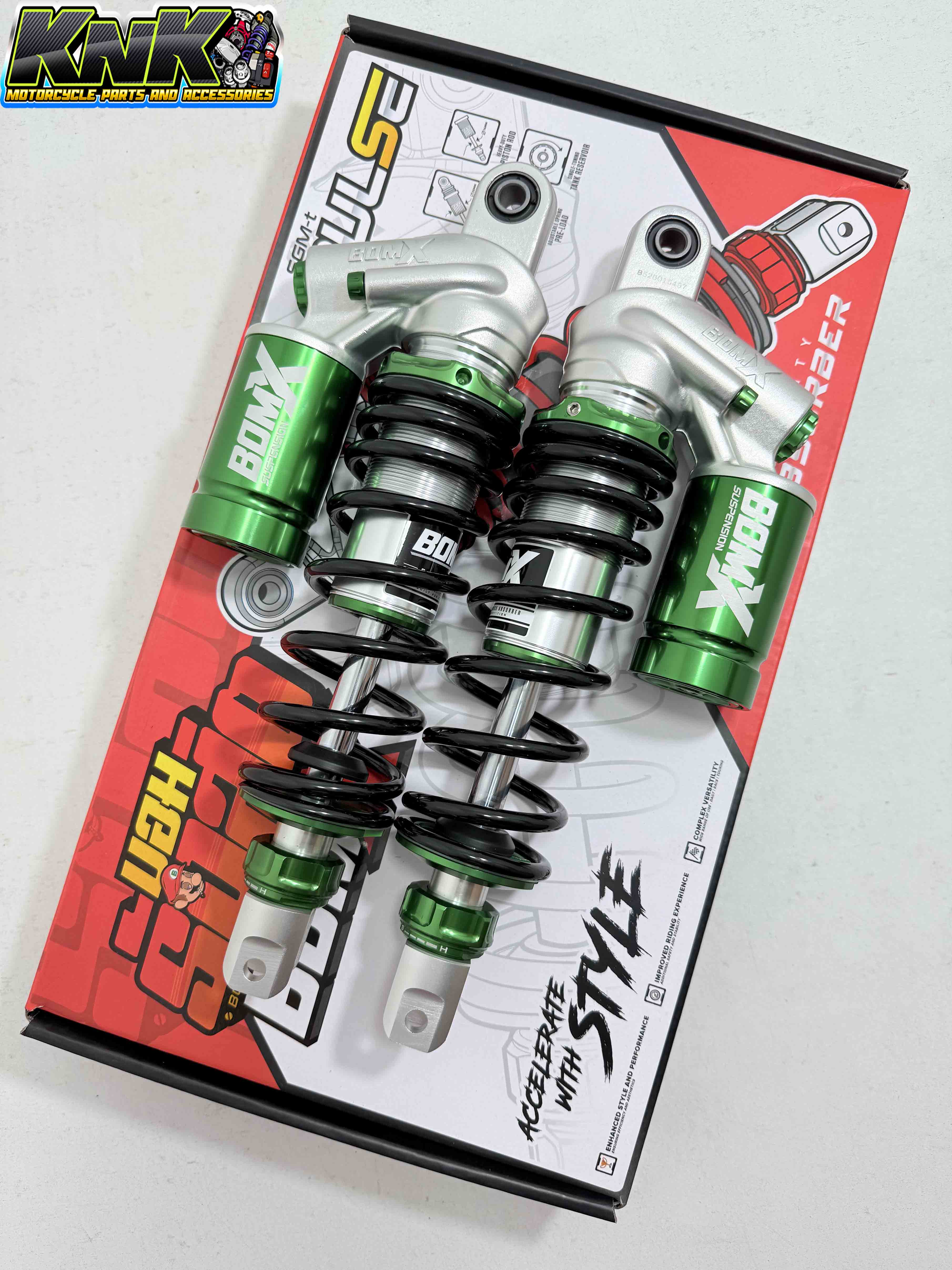 BOM X PULSE SUSPENSION FULLY ADJUSTABLE W/ TANK 305MM-335MM FOR AEROX ...