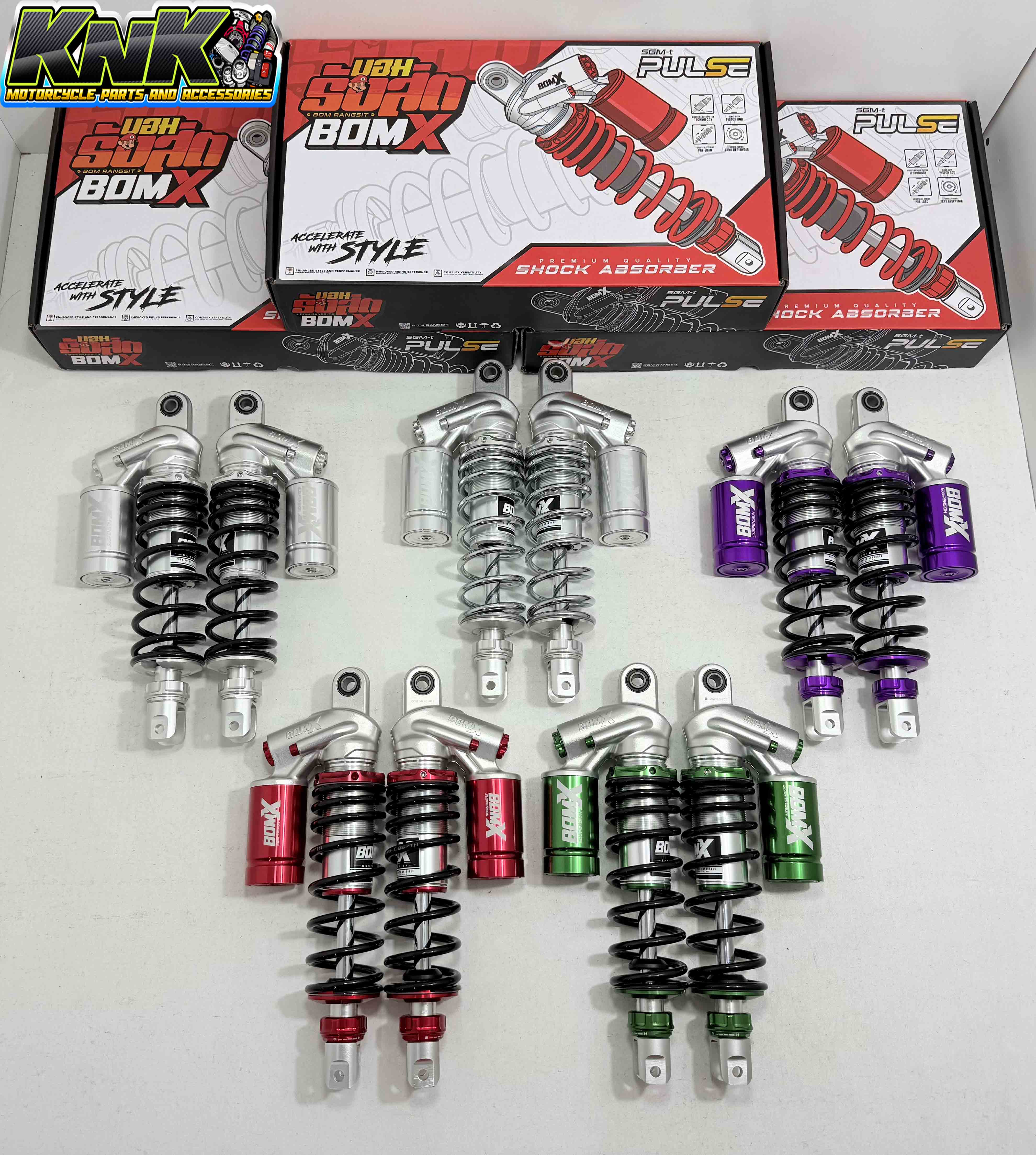 BOM X PULSE SUSPENSION FULLY ADJUSTABLE W/ TANK 305MM-335MM FOR AEROX ...