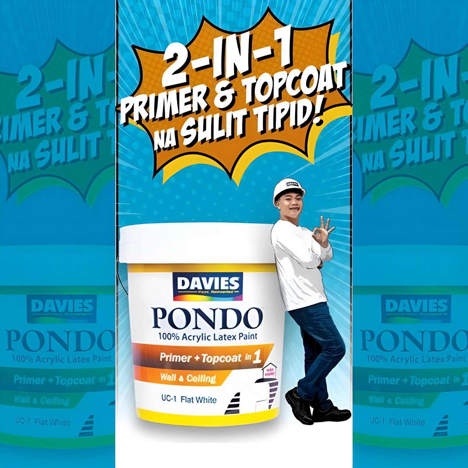 Davies Pondo Primer + Topcoat Combo Acrylic Latex Paint White 4L ...