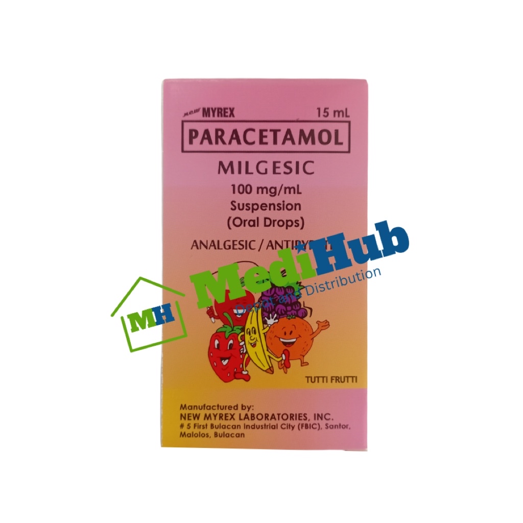 Paracetamol 100mg/5ml Drops MILGESIC | Shopee Philippines