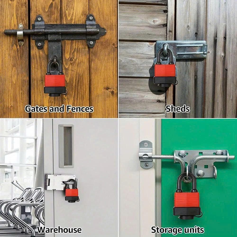 Rustproof Waterproof Padlock with Keys Heavy-Duty Outdoor Anti-Theft ...