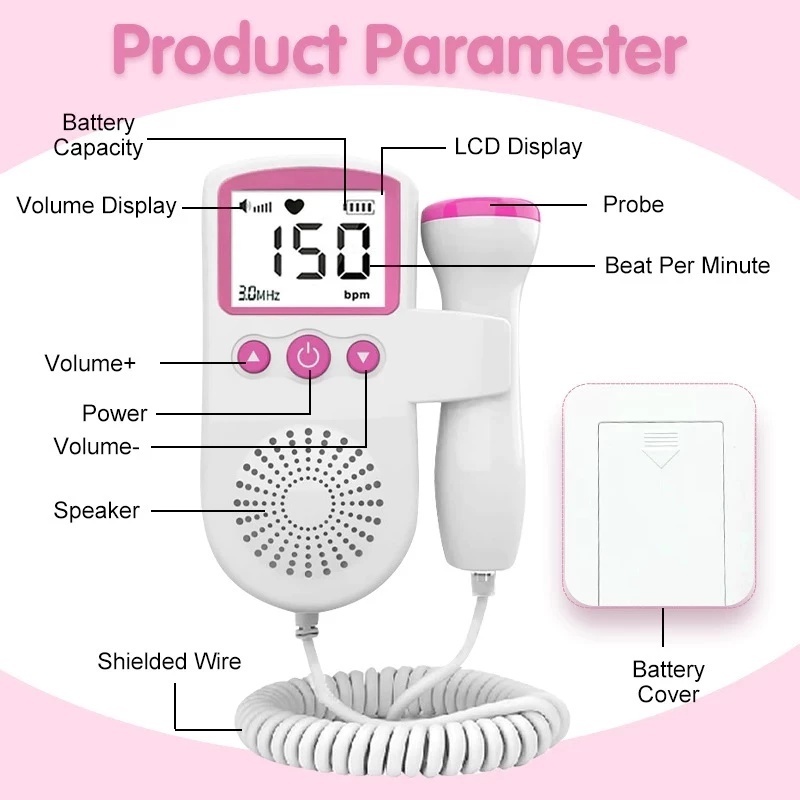 etal Doppler Original Medical LCD Screen Ultrasonic Baby Cardiac ...