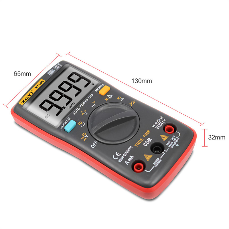 ZT102 Mini 6000 Counts Auto Ranging Digital Multimeter AC/DC Voltage ...