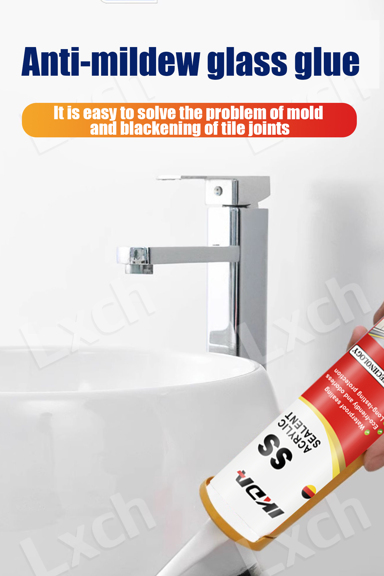 Free Glue Gun Waterproof Silicone Sealant For Sink Strong Adhesive Glue ...
