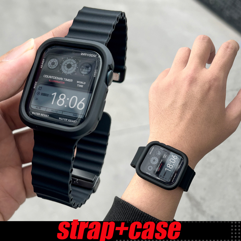 For iwatch 40mm 41mm 44mm 45mm protective case with Ocean Silicone ...
