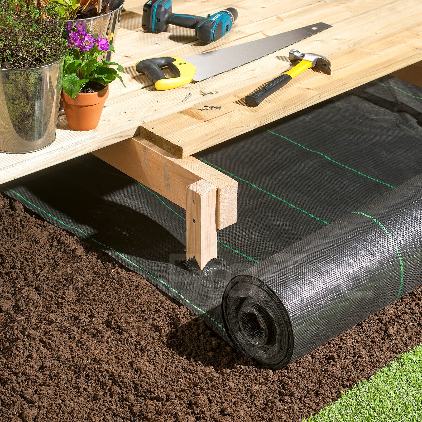 COD 50/100 GrassControl Barrier Fabric Weeding Cloth Black Degradable ...