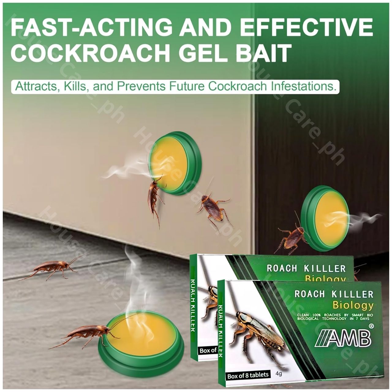 Cockroach Killer Gel For Home Repels Insect Repellent Non Toxic Safe ...