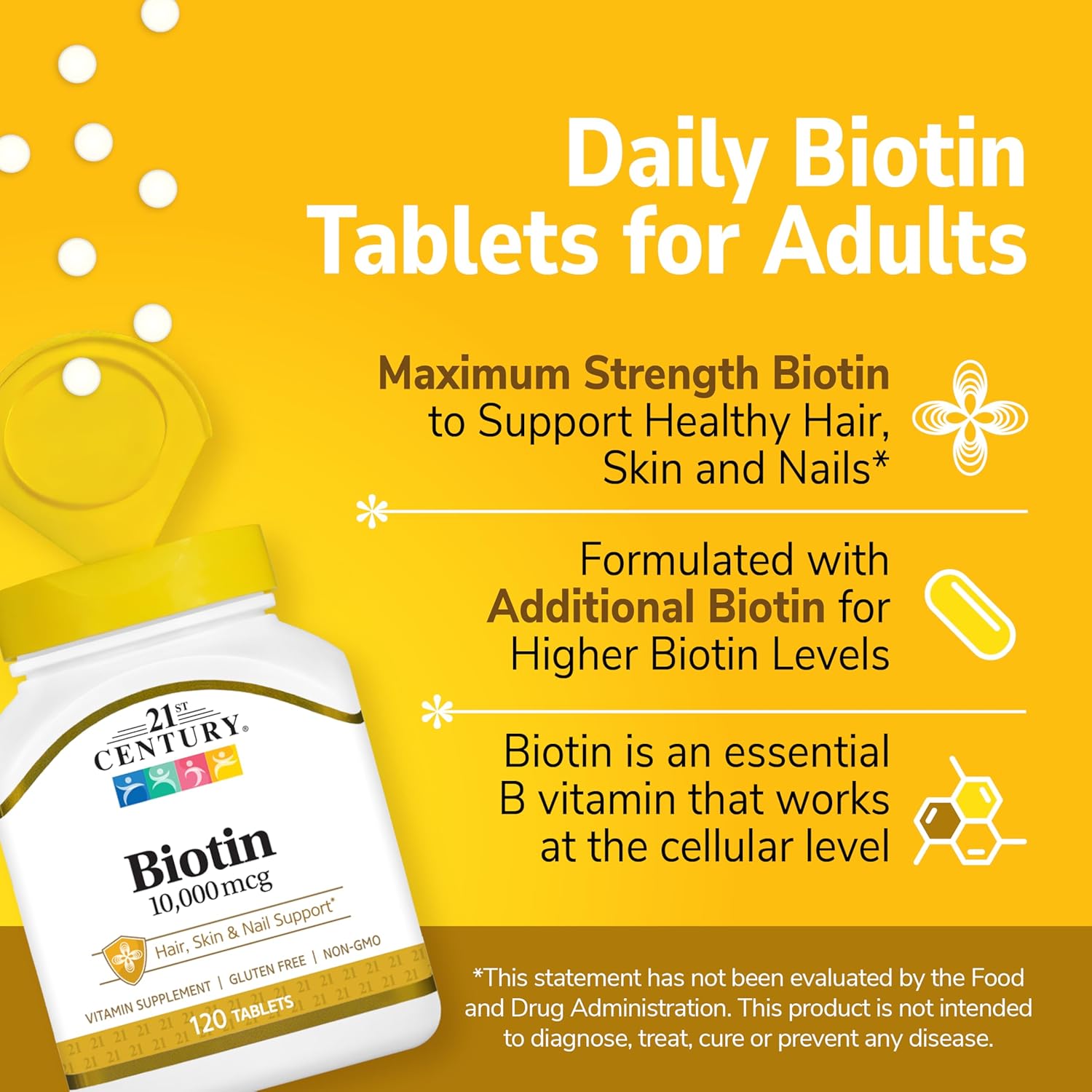 USA Onhand | 21st Century, Biotin ( Supports Hair, Skin & Nail Health ...