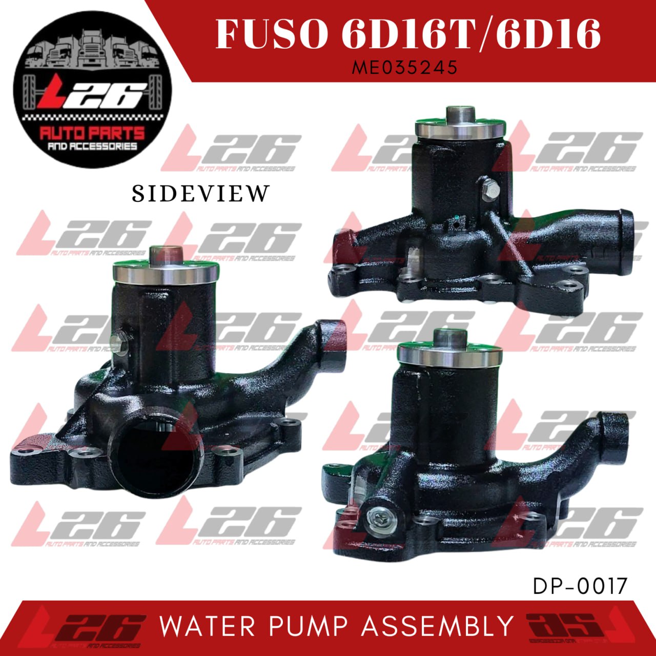 Mitsubishi Fuso 6D16 6D16T WATER PUMP ASSEMBLY DP-0017 ME035245 GSK ...