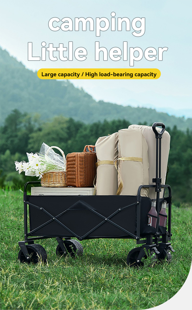 TEAM 5 Folding Camping Wagon Cart Portable Outdoor Trolley with Four ...
