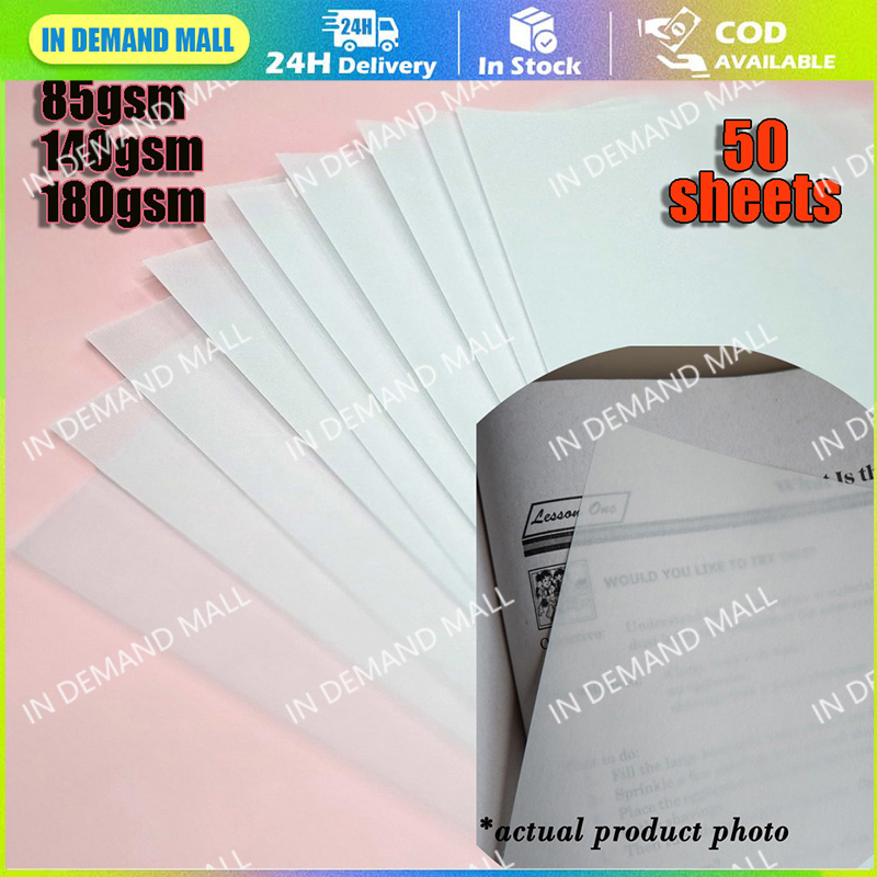 COD 50 Sheets Curious Translucents Clear Vellum Paper Imitation leather ...