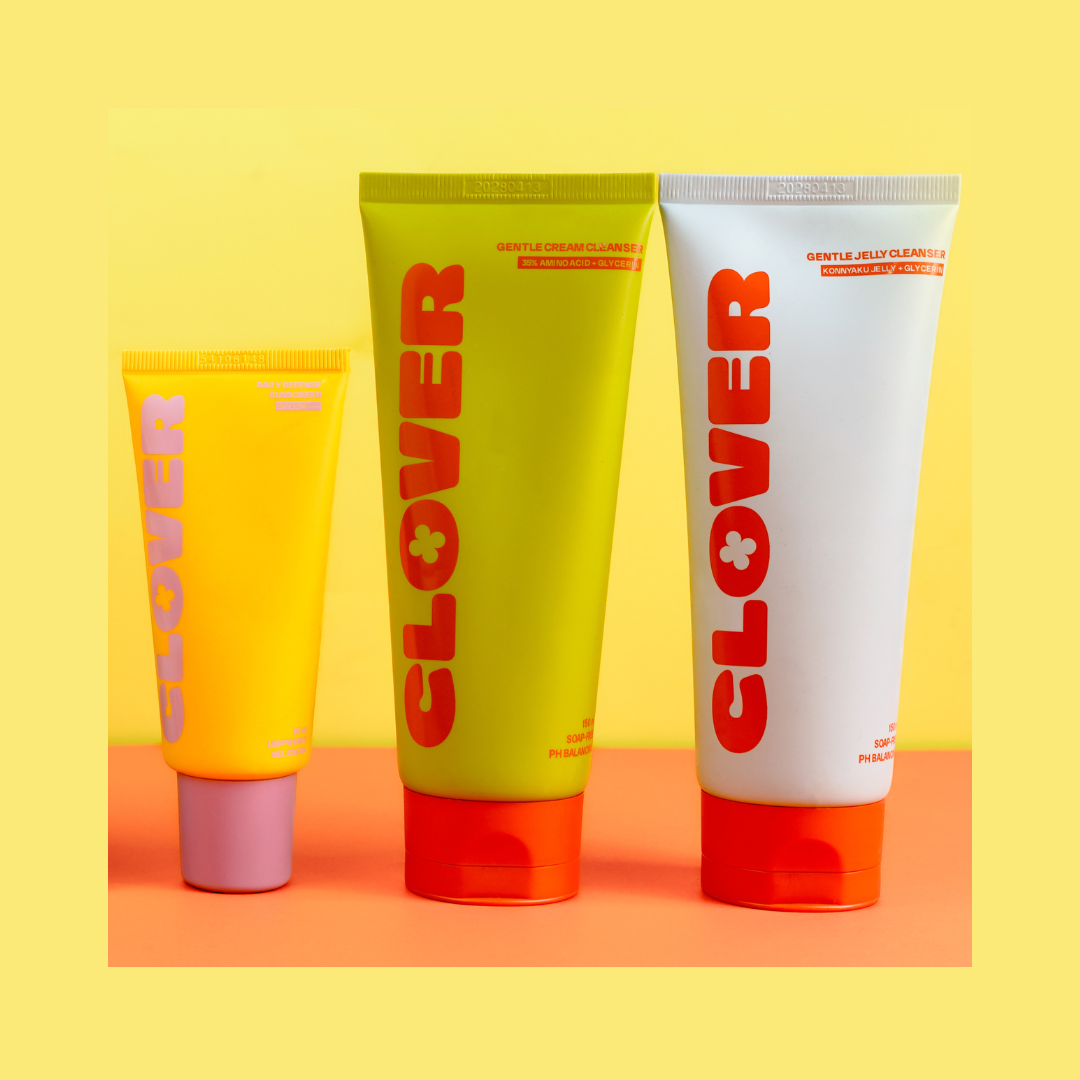 The Clover Core Trio- Gentle Jelly Cleanser 150ml + Gentle Cream ...