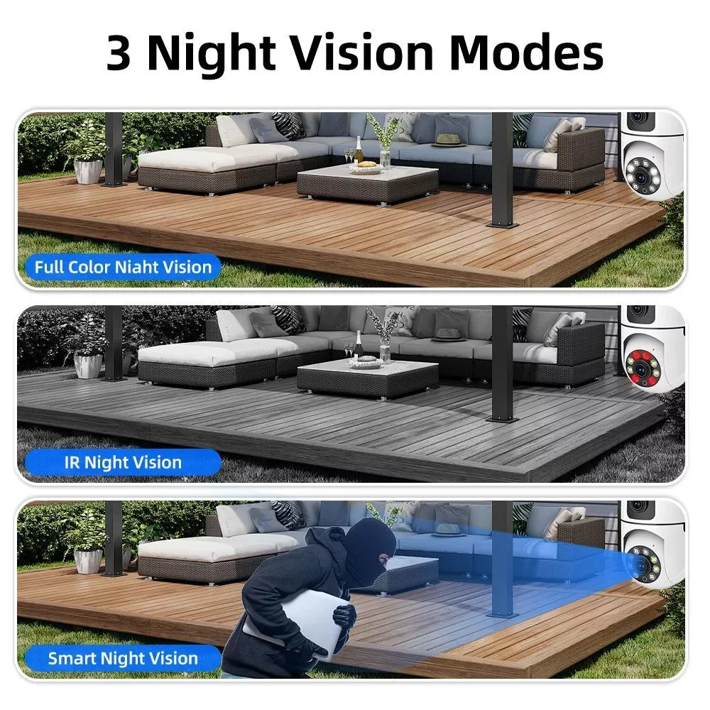 V380 Pro CCTV Camera Outdoor Waterproof WIFI Wireless Connect Cellphone With Voice Security ...