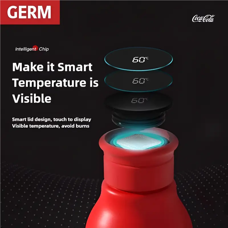 GERM x Coca-Cola CCRH Thermos Bottle Temperature Display Leak - proof ...