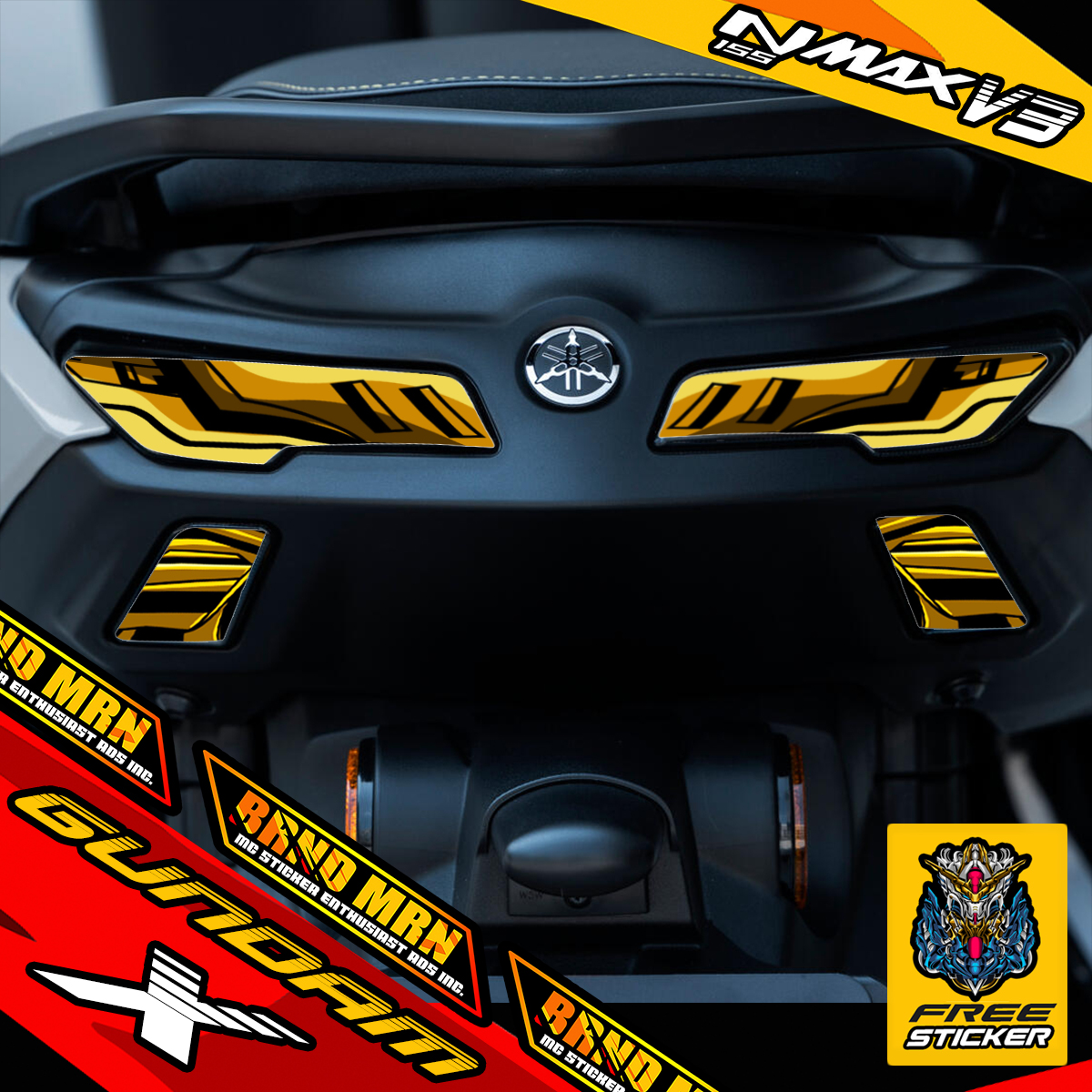YAMAHA NMAX 155 V3 TURBO/TECHMAX TAILLIGHT DECAL STICKER TINT PROTECTOR ...