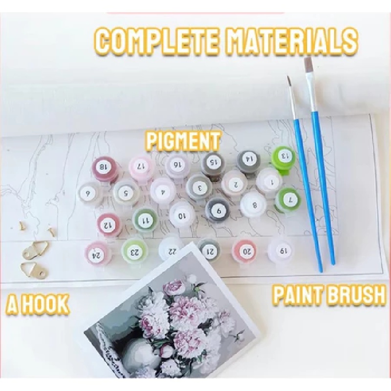 4PCS Digital Oil Paint By Numbers 20X20cm Canvas Frame Number Painting ...