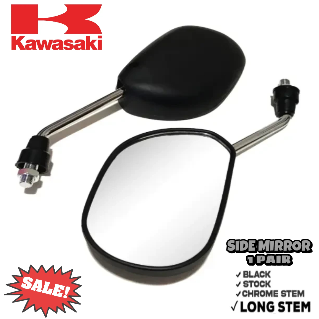 KAWASAKI Barako - SIDE MIRROR CHROME STEM | LONG STEM STOCK TYPE |HIGH ...
