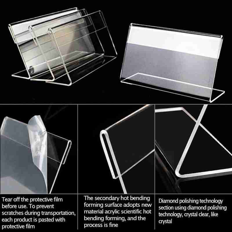 10PCS Small Acrylic Sign Holder 9x6cm for Food Sign Labels Party Buffet ...