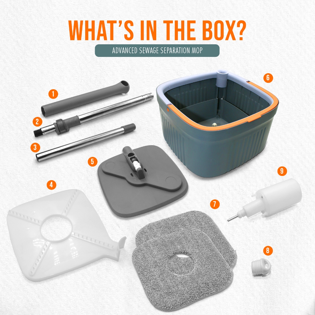 Self Wash Spin Mop 360° Rotation Mop with Spinner and Bucket Clean and ...