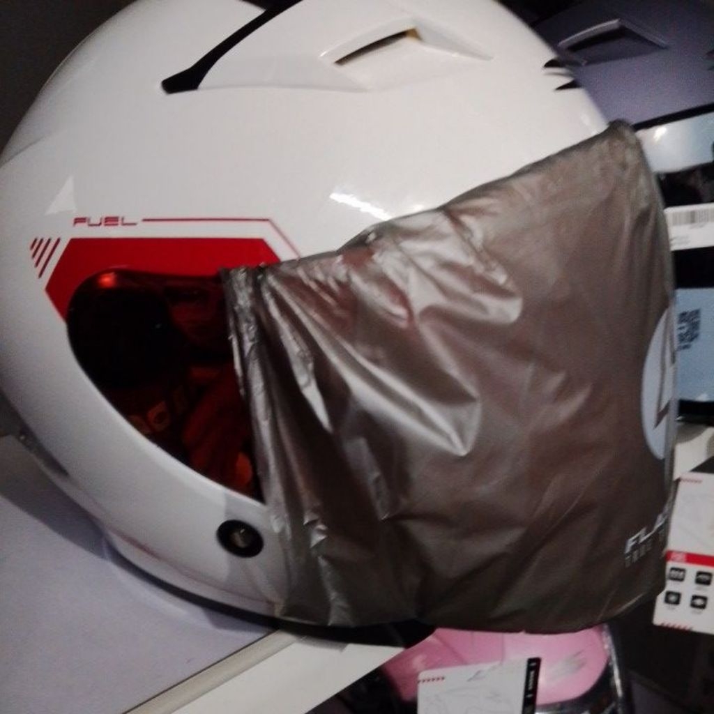 spyder fuel FR V2 artic white red halface helmet | Shopee Philippines