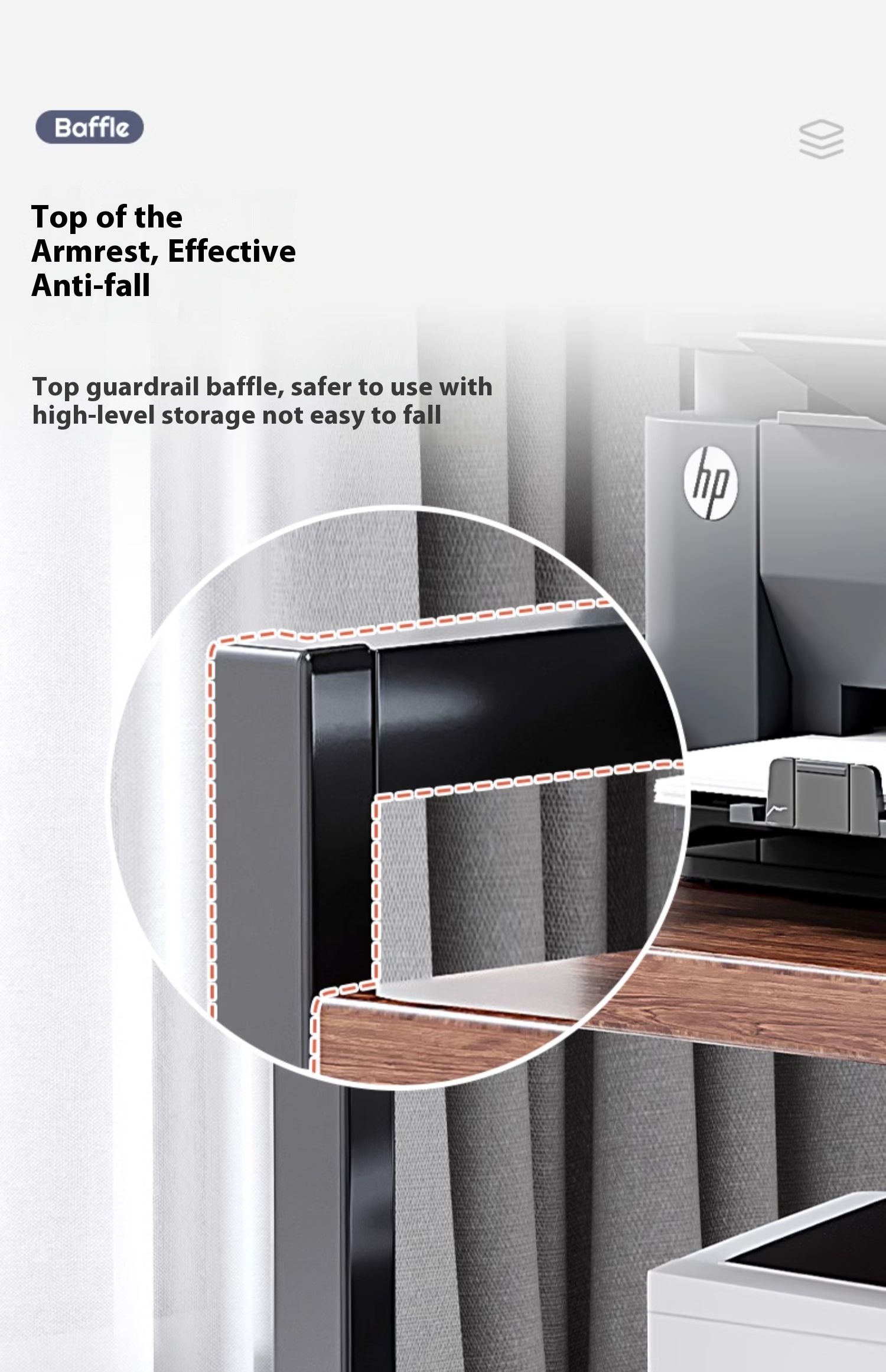 3 Layers CPU Stand Heavy Duty Office Storage Shelf With Wheels Mobile ...