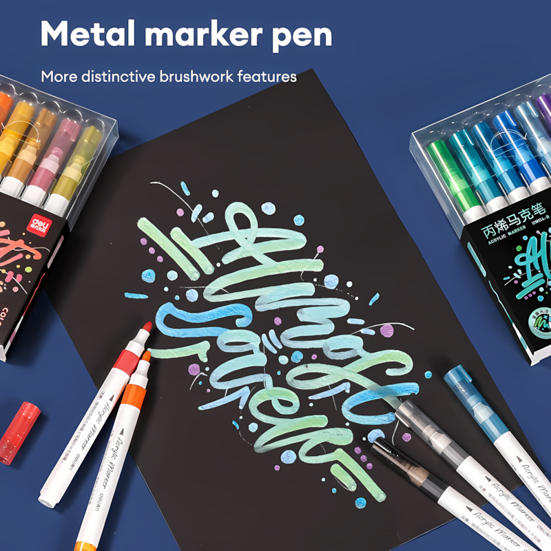 120 Colors Acrylic Markers Pen Set Marker Set Colored Pen Coloring Set ...