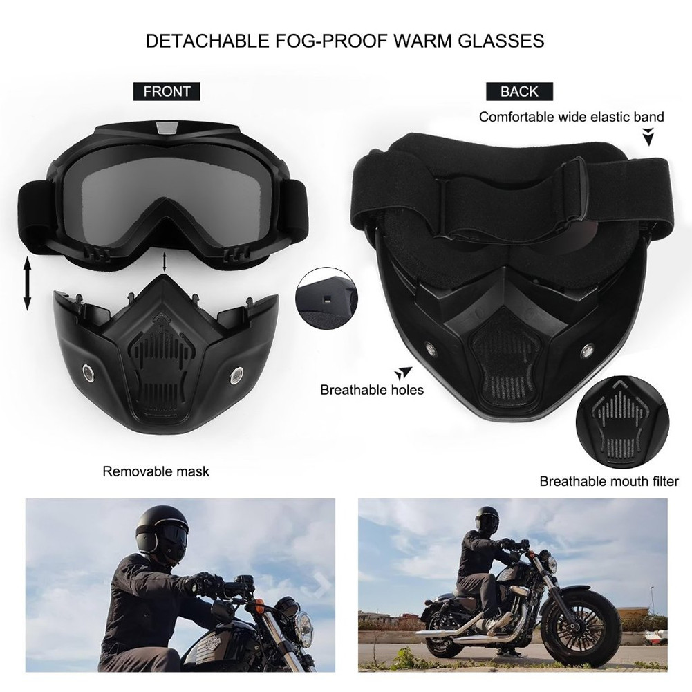 Motorcycle Goggles Mask Helmet goggles Removable Open Half Face ...