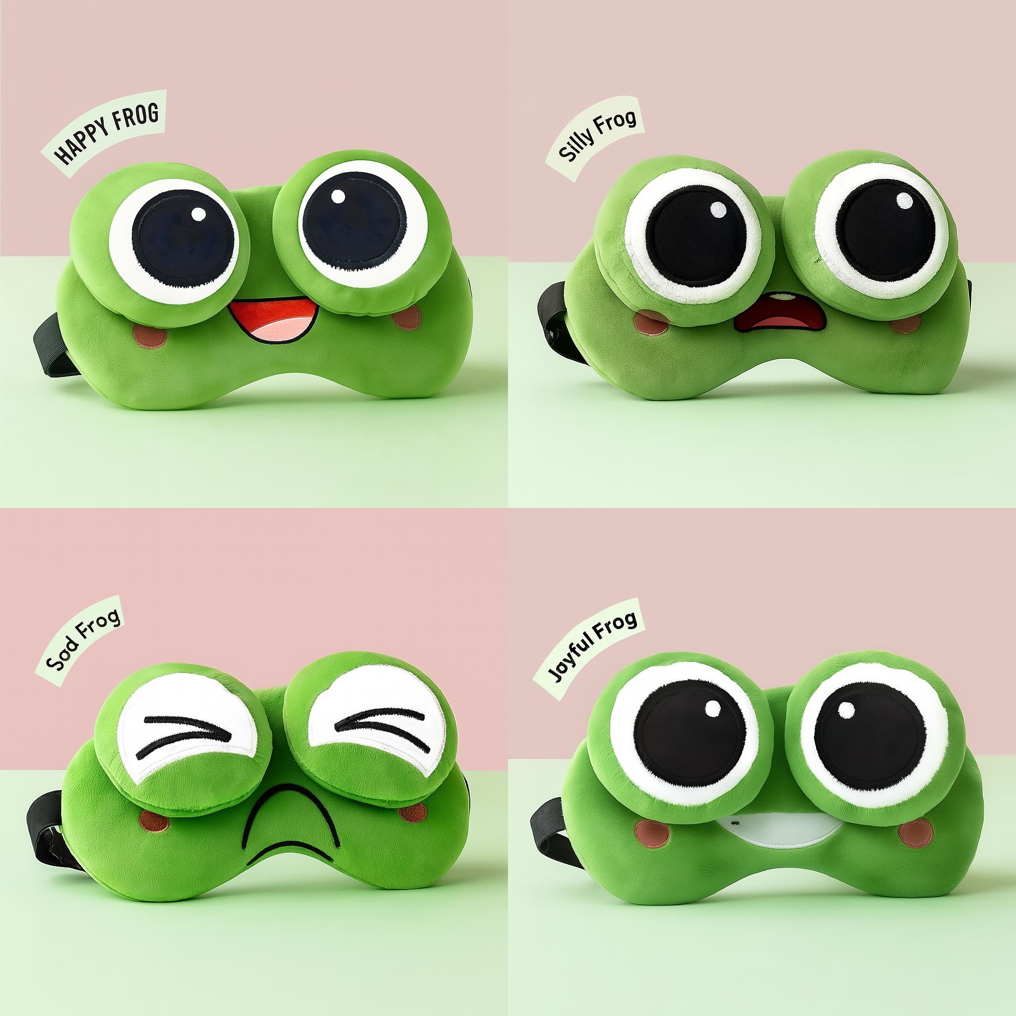 Cute 3D Frog Sleep Mask Soft Comfy Blocks Out Light for Nap & Travel ...