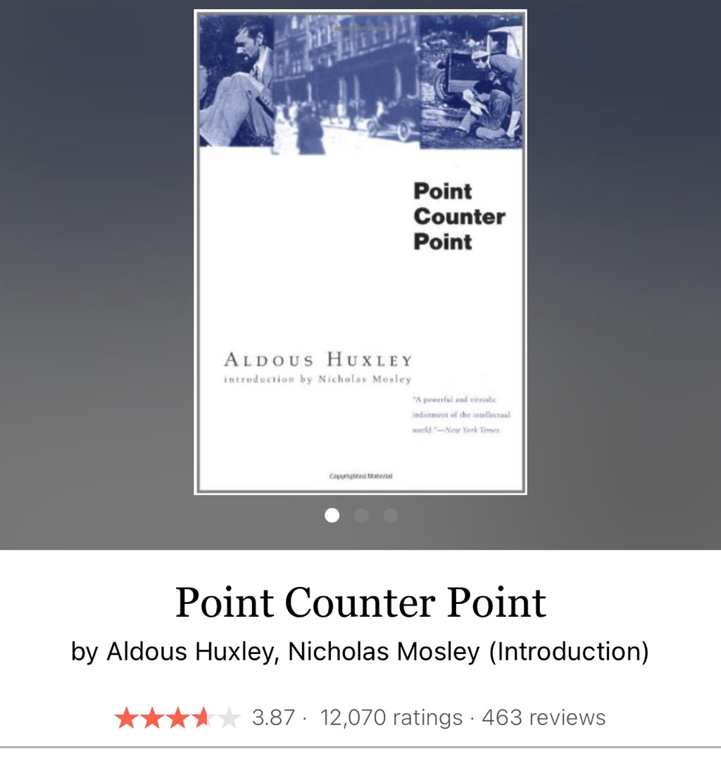 Point Counter Point by Aldous Huxley Satirical Literary Novel Modern ...