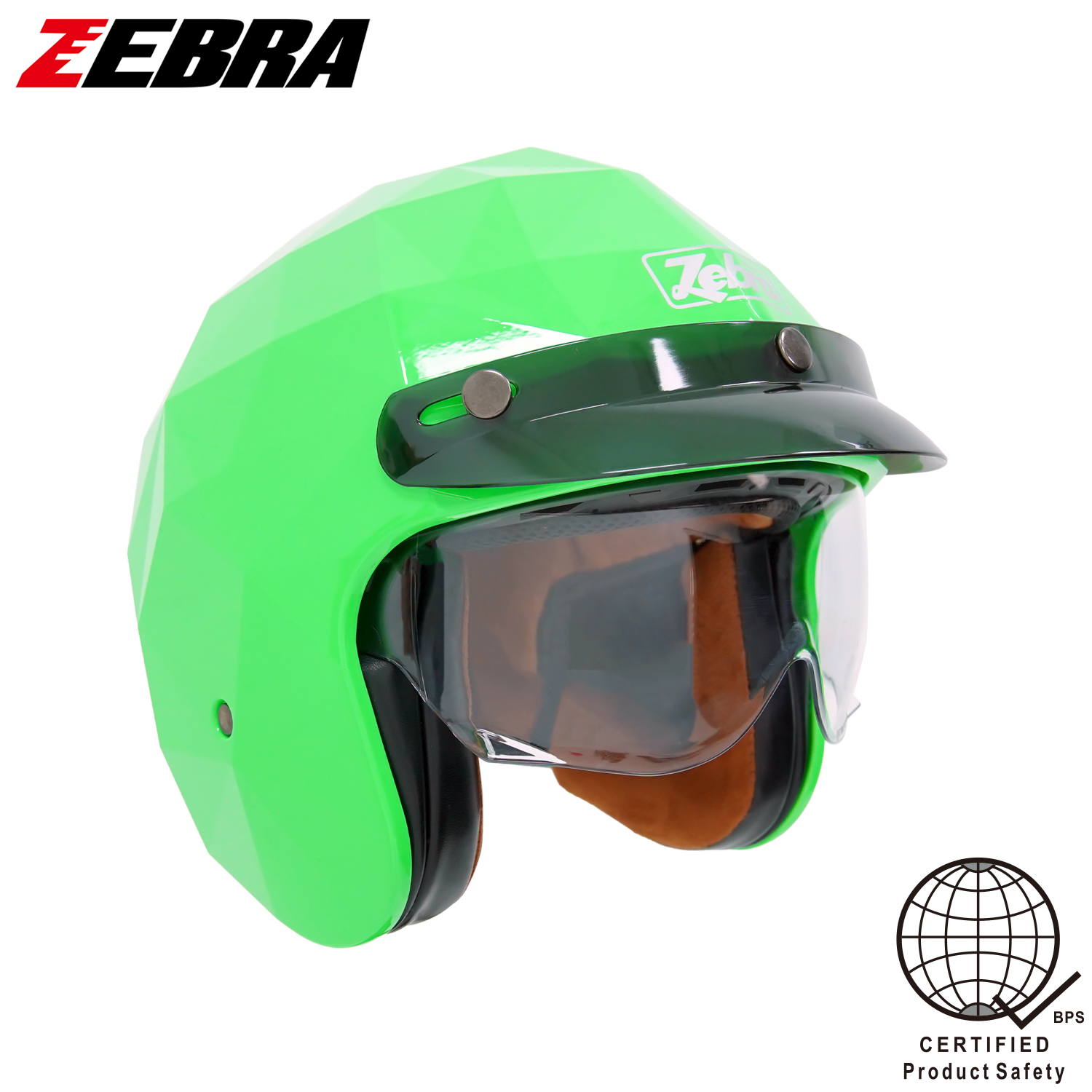 ZEBRA 715 Diamond classic helmet for motorcycle retro Half Face vintage ...