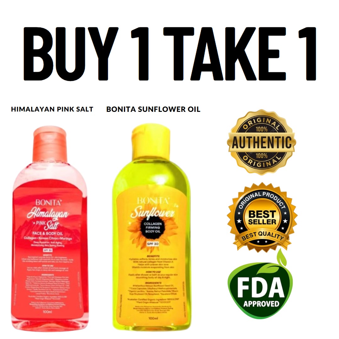 BUY 1 TAKE 1 Bonita Himalayan Pink Salt Face and Body Oil with SPF 30 ...