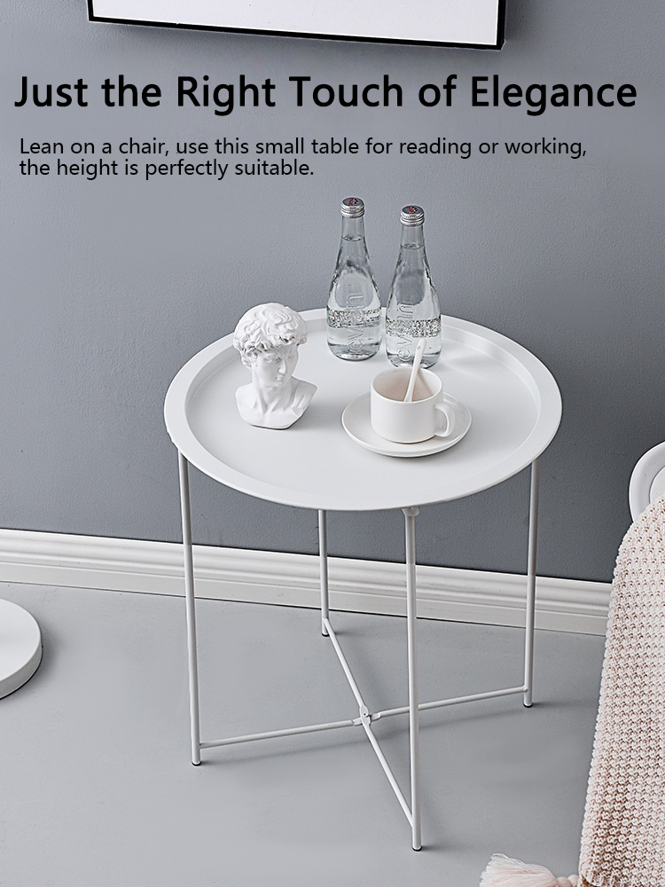 Metal Beside Table Coffee Table Living Room Tea Table Removable Tray ...