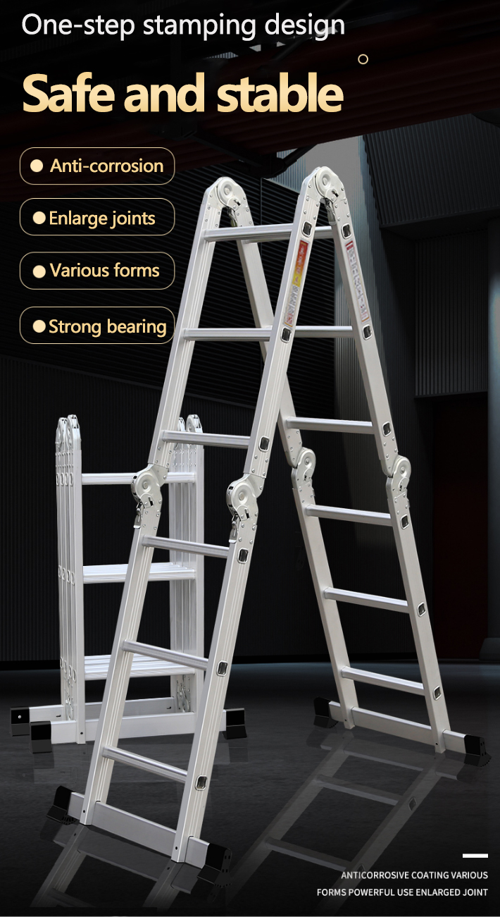 Ladder Foldable Heavy Duty steel load 1000KG 12/16/20 step ladder ...