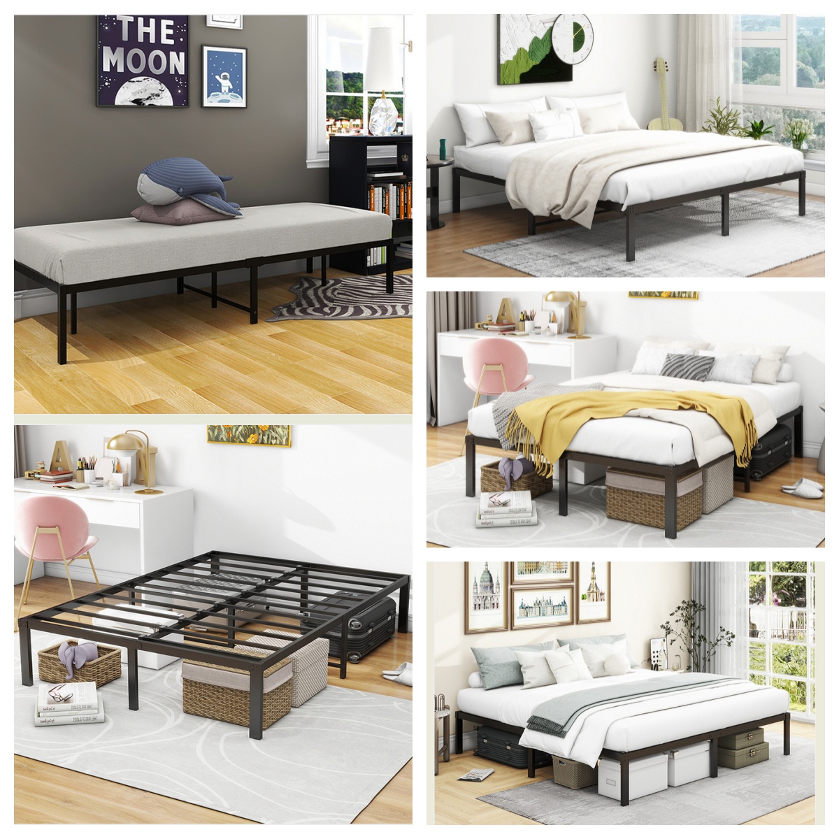 Iron bed frame 500kg Bear metal Single/Queen size/King size bed frame ...