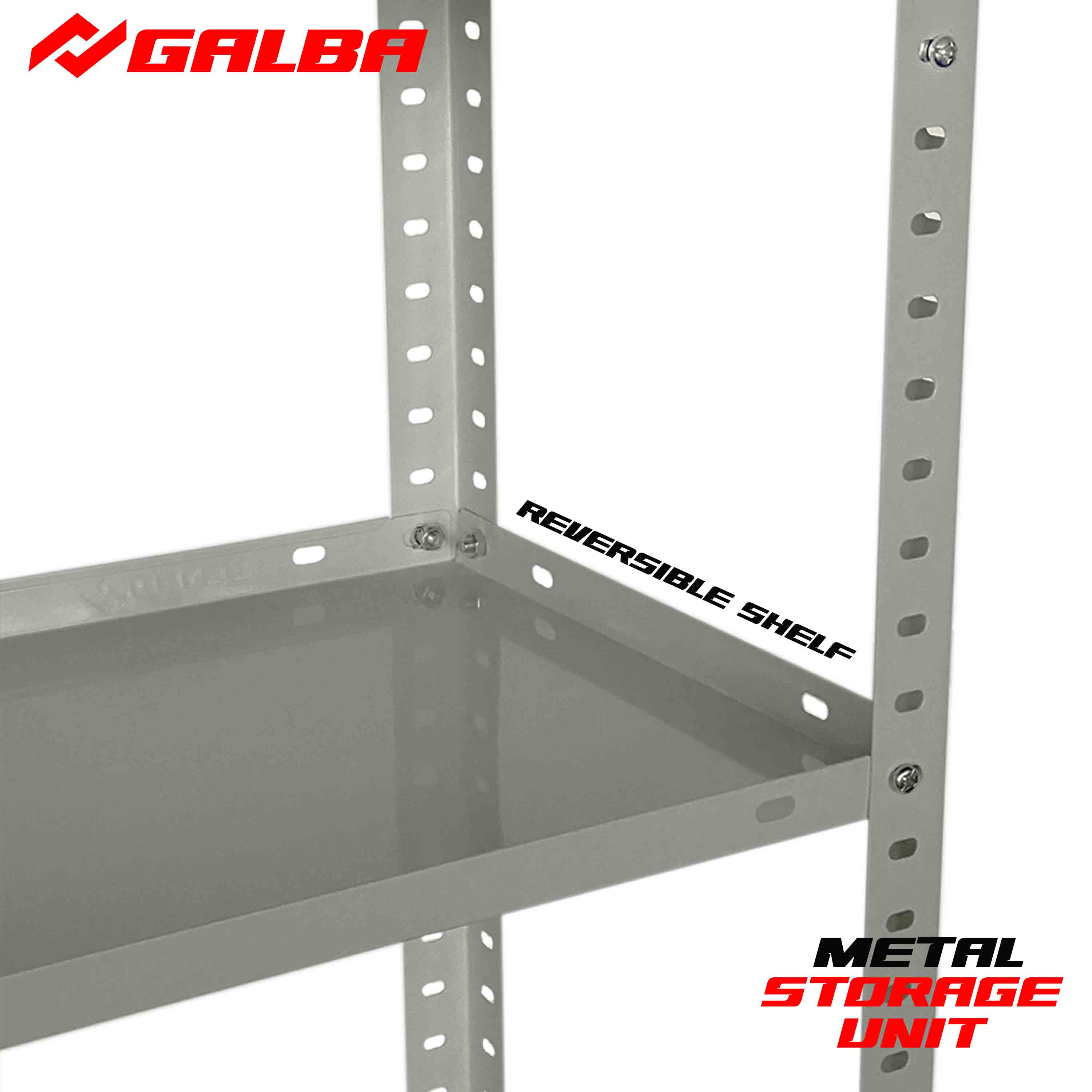 GALBA All Metal Storage Shelving Adjustable 5 Layer Steel Rack Bolted ...