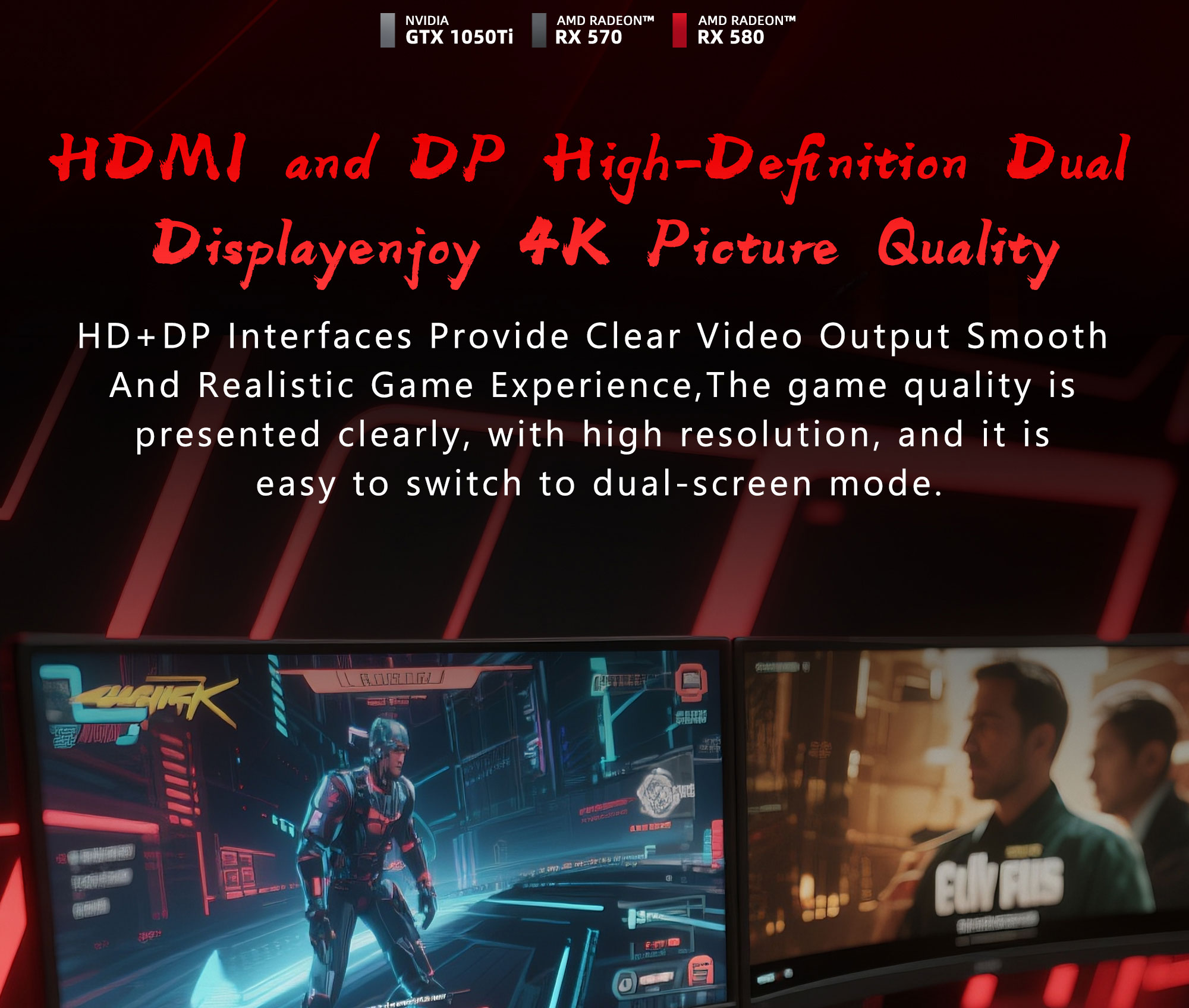 AISURIX Graphics Card RX 580 8GB GDDR5 256Bit 2084SP Computer GPU Video ...