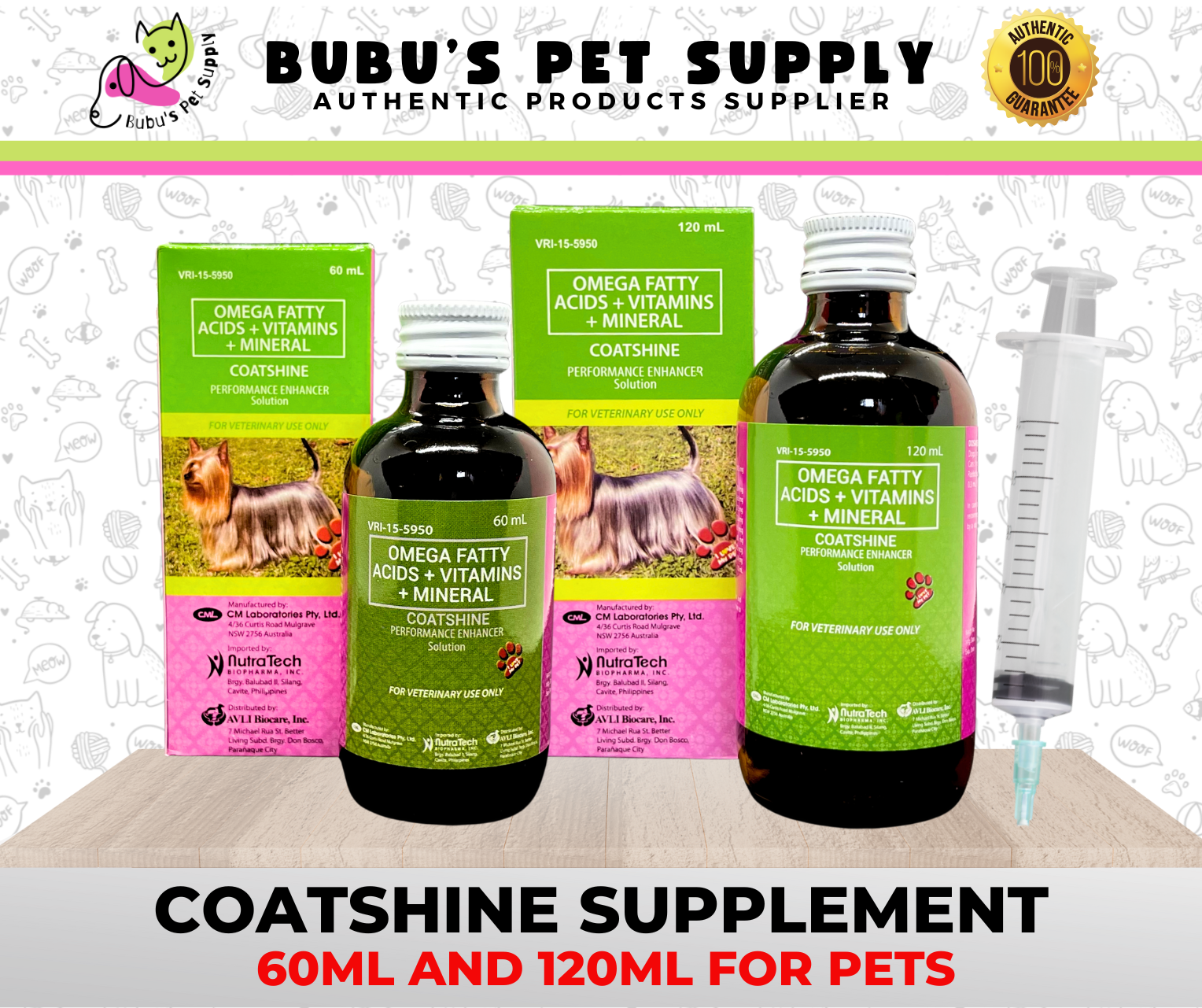 Coat Shine with Omega Skin and Fur Supplement and Multivitamins for ...